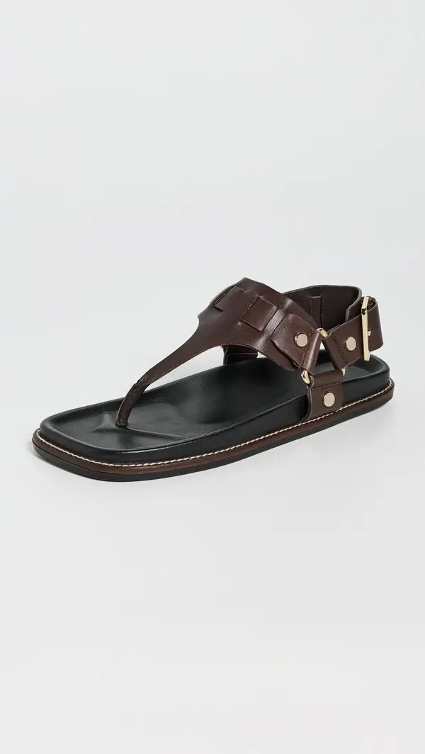 Free People Suri Square Toe Sandals - Bitter Chocolate | Editorialist